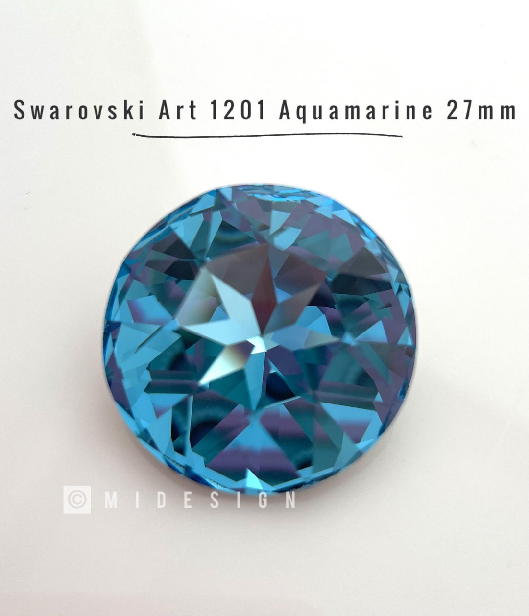 Swarovski Article 1201, 27mm Aquamarine/crystal/jet Unfoiled Settings ...