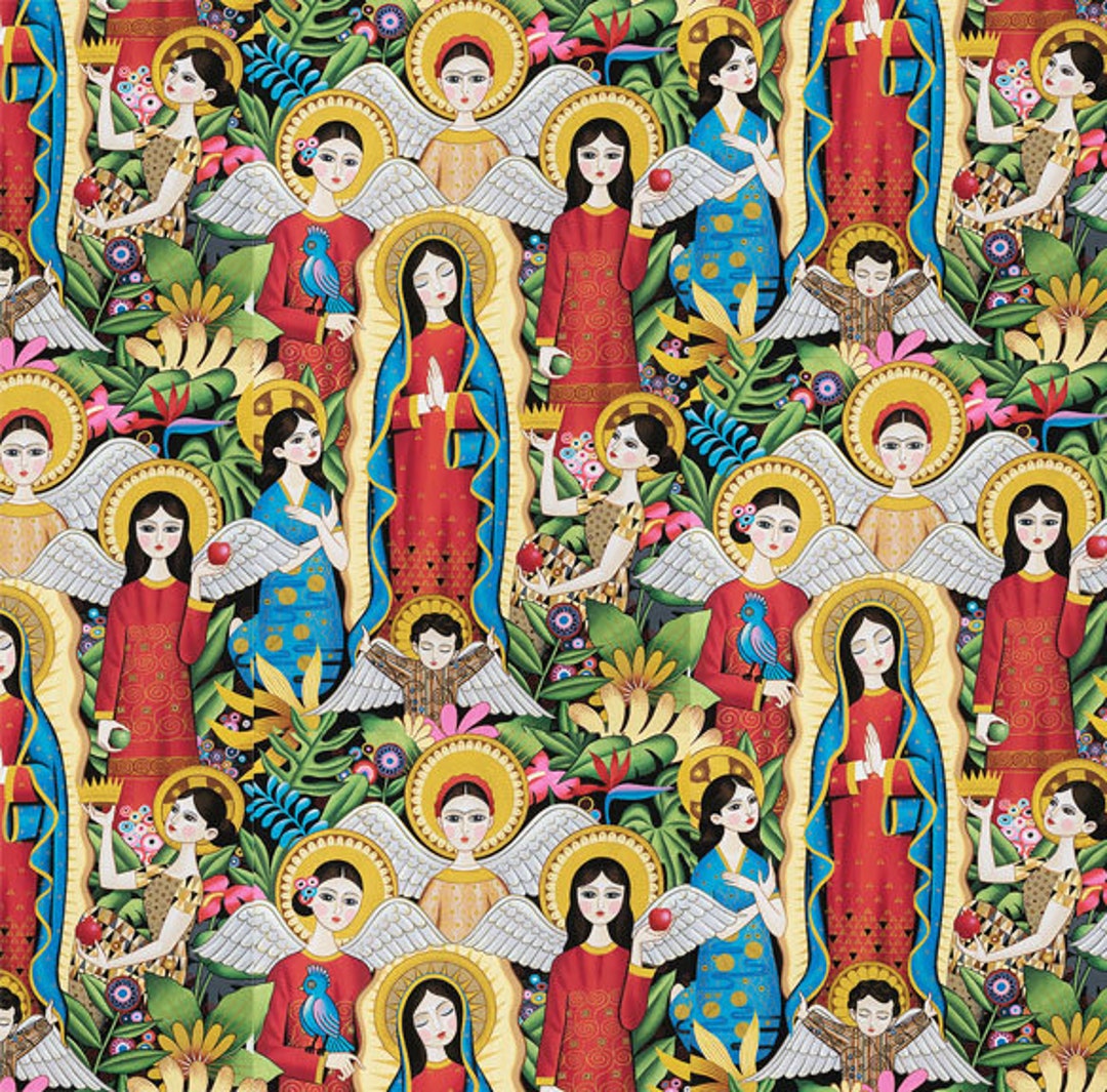 Alexander Henry Coro Dorado Bright ANGEL Virgin Mary FABRIC - Etsy