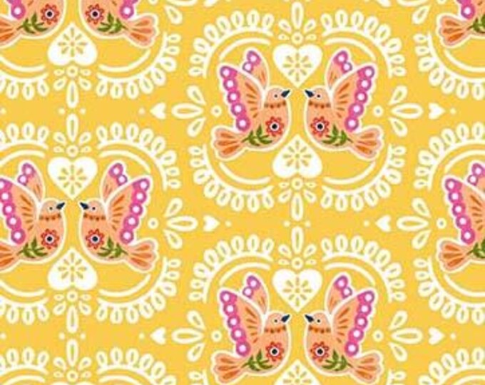 FABRIC Michael Miller FIESTA Bird Tiles Yellow - Etsy