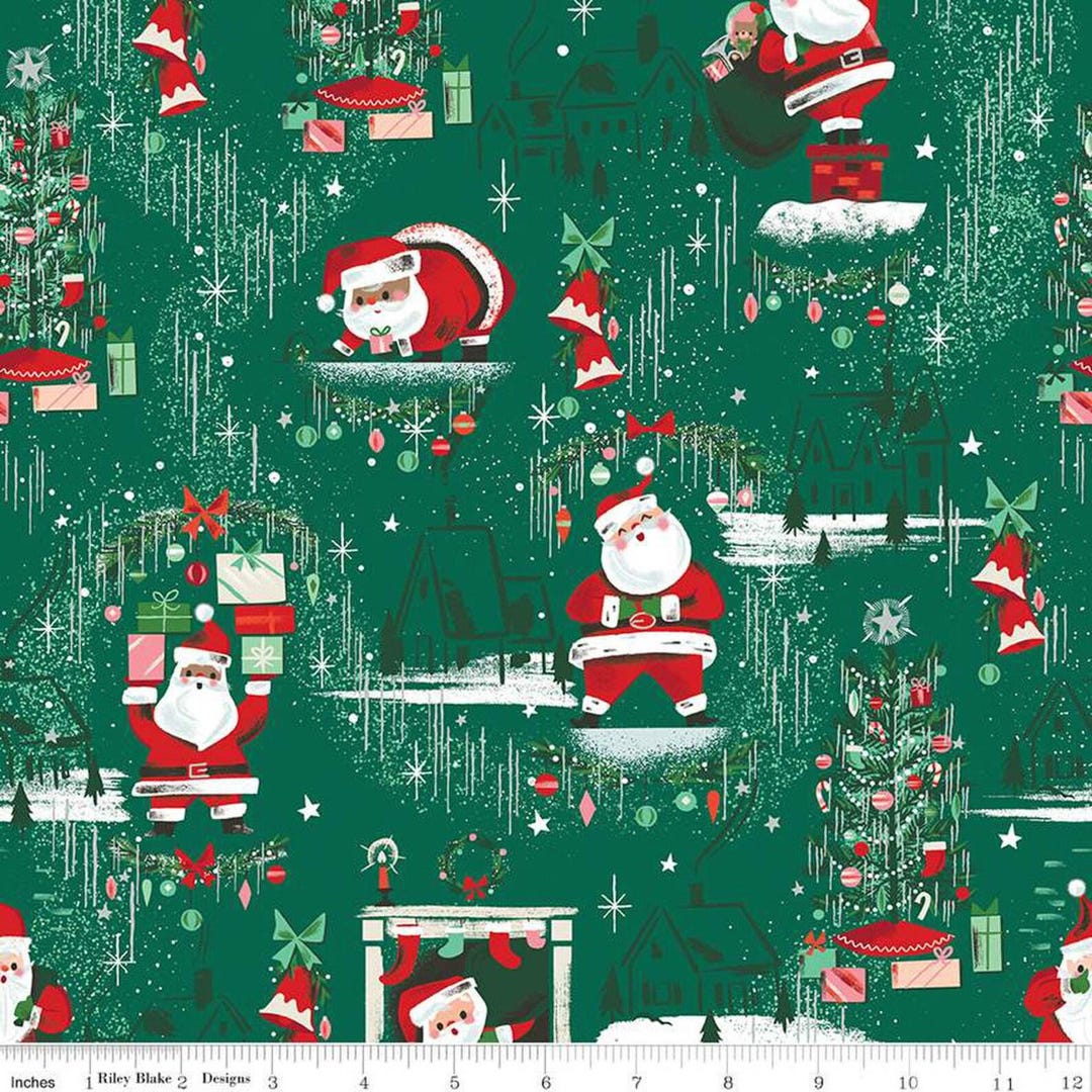 Riley Blake TWAS MAIN Christmas FABRIC Forest Green Sparkle - Etsy