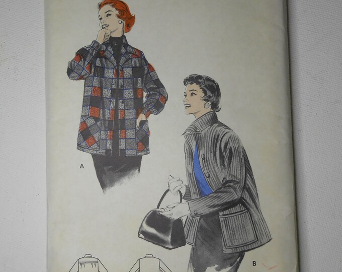 Vintage 50s Man Tailored Box Jacket, Front Button Jacket, Long Sleeves ...