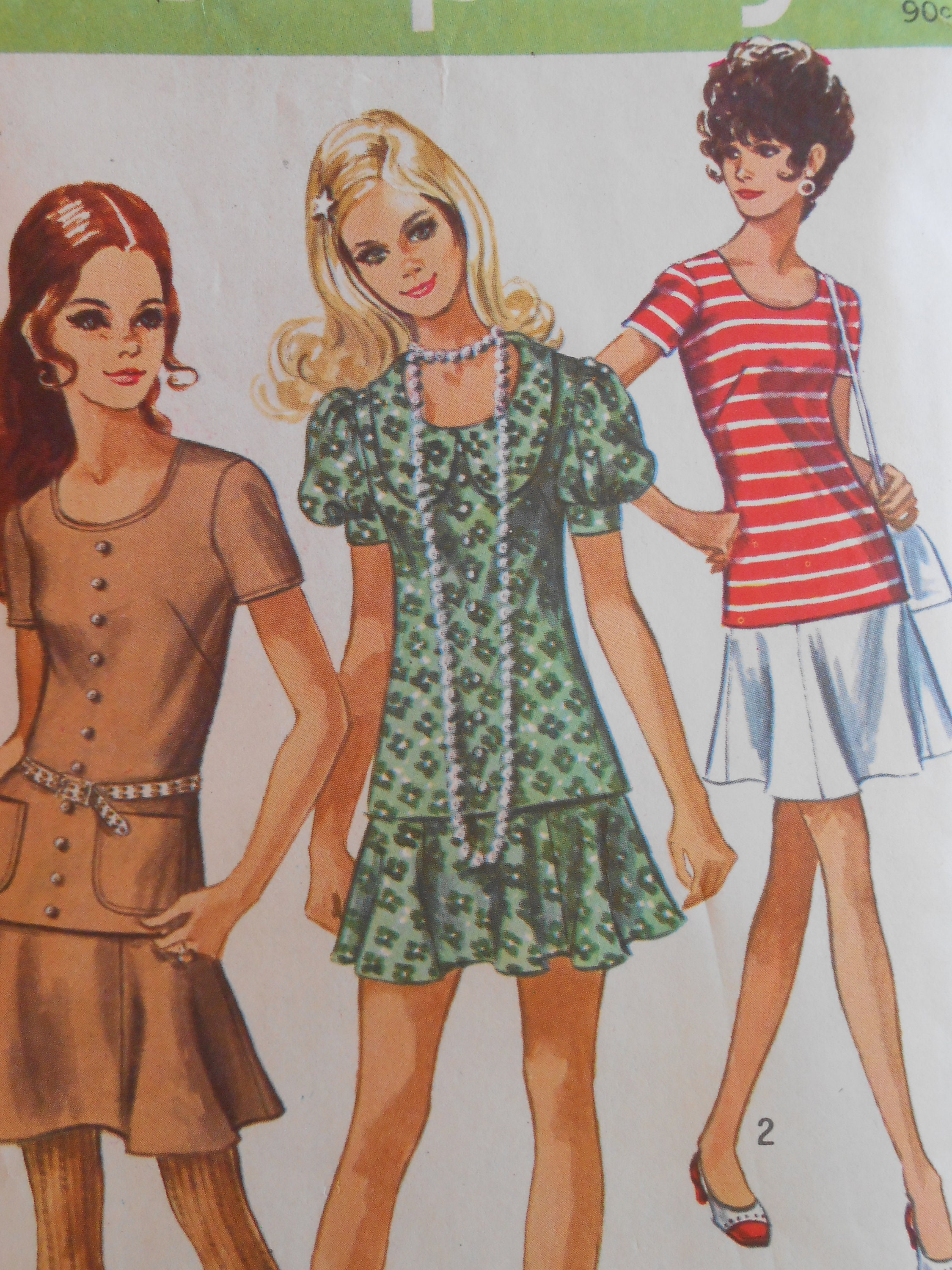 Vintage 70s Two Piece Mini Dress Puff Sleeve Tunic Top Gored - Etsy UK