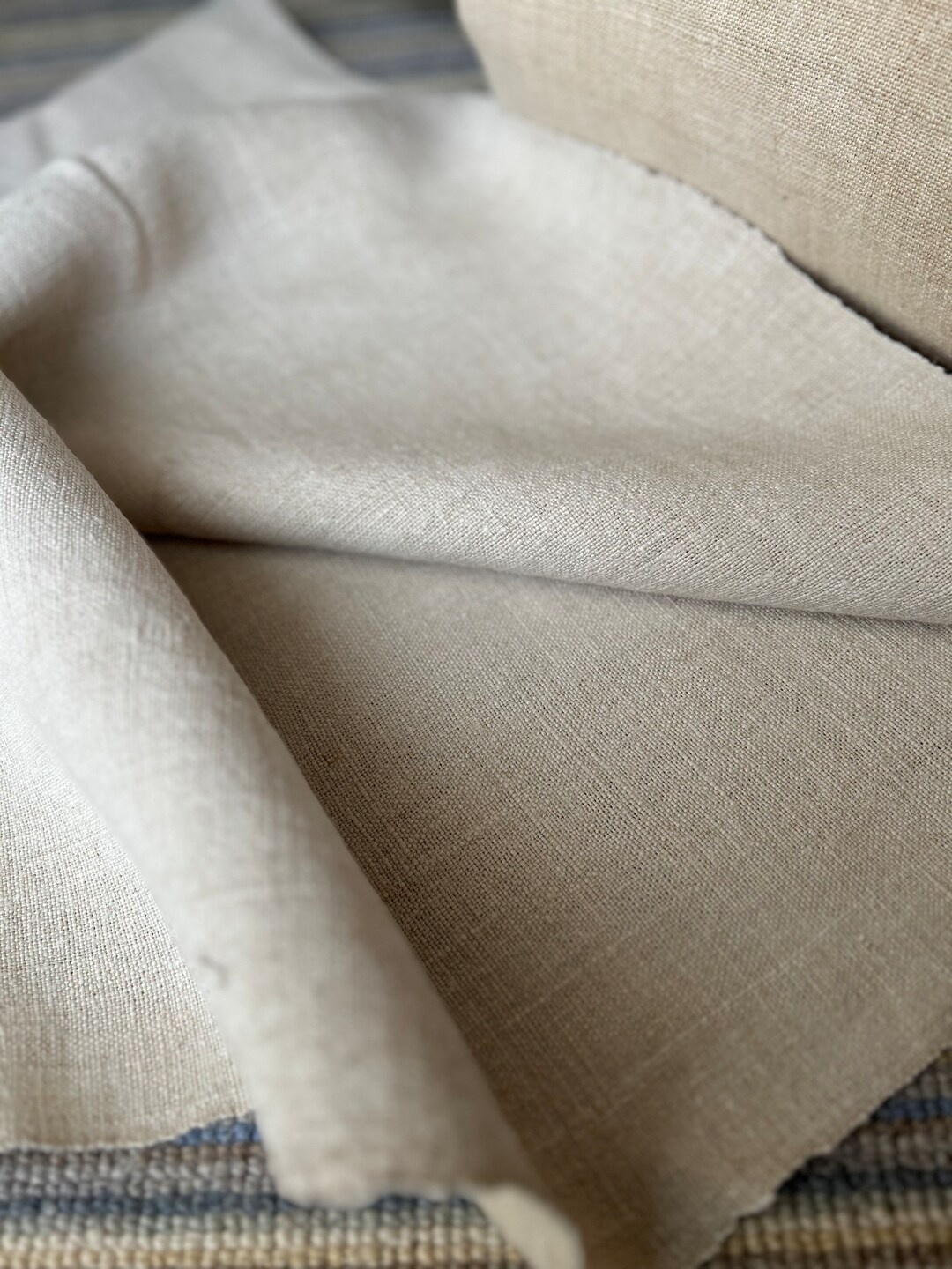 Vintage Rustic Linen Fabric Yardage Home Decor Project Decorating ...
