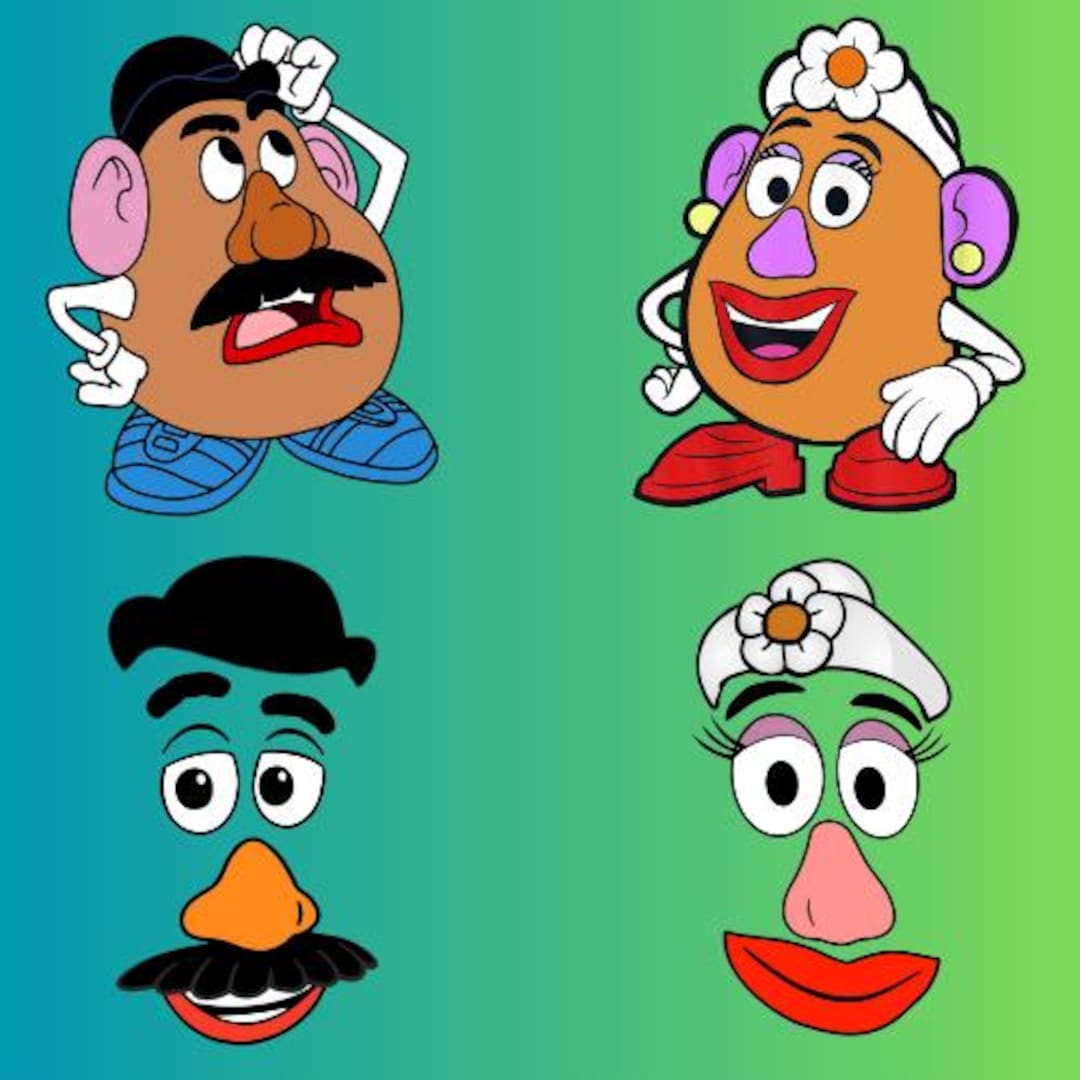 Mr and Mrs Potato Head Bundle Png, Potato Head Face Png, Toys, Potato ...