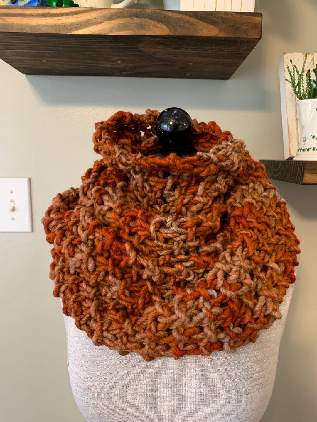 Foulard orange Foulard énorme Foulard tricoté Chunky Capot Outlander ...