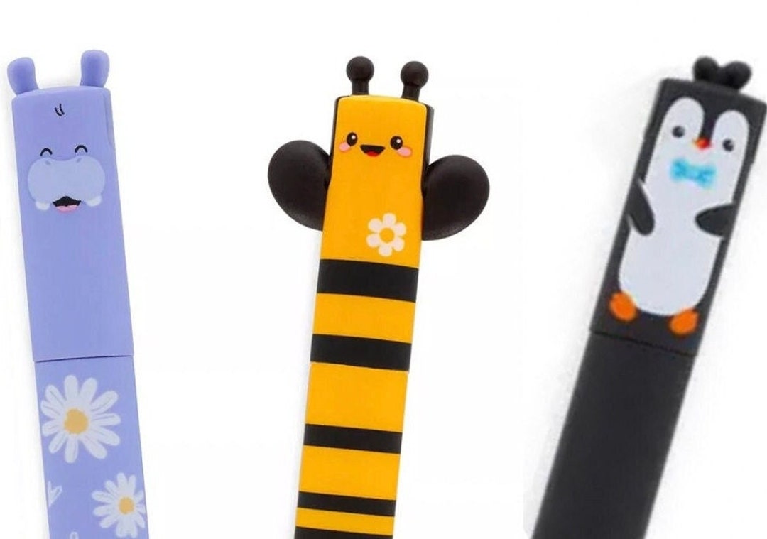 Legami Erasable Gel Pens Set of 3 HIPPO, BEE and PENGUIN New for 2024 ...