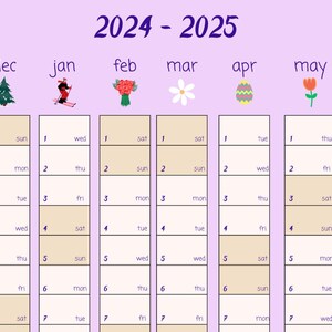 2024-2025 Calendar/planner Purple - Etsy
