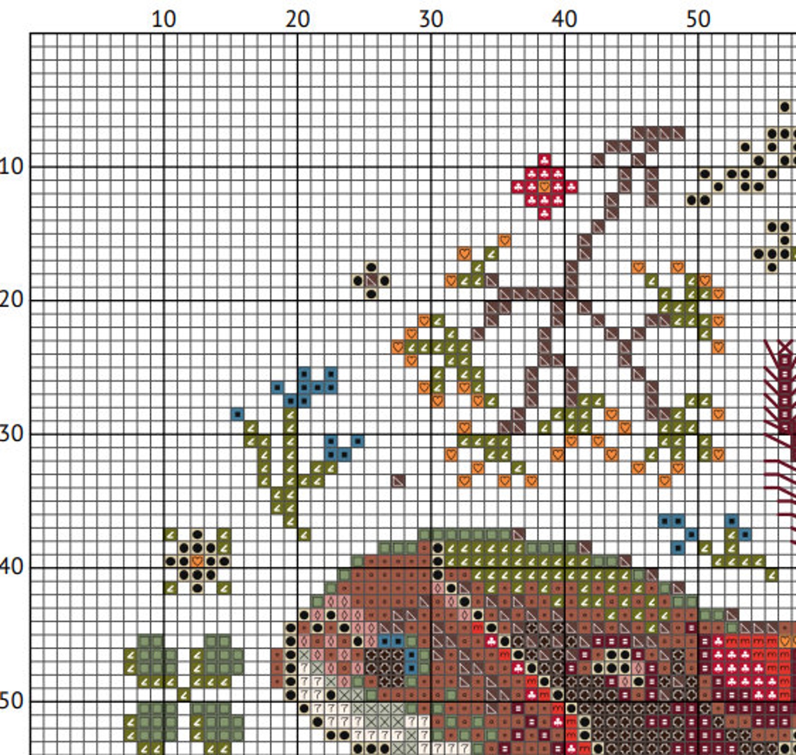 Cecropia Moth, Cross Stitch PDF Pattern, Red Accents Embroidery ...