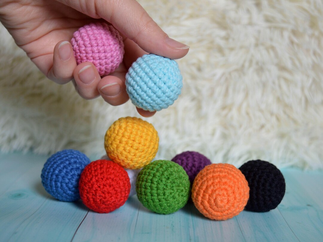 Crochet Balls,color Sorting Toys,montessori Sensory Balls,rainbow Baby ...