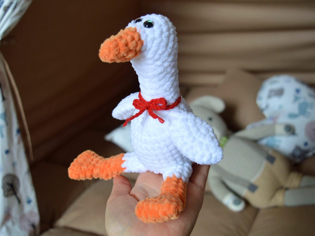 Goose 7 Inch, White Duck, Crochet Baby Goose, Teddy Goose, White Goose ...