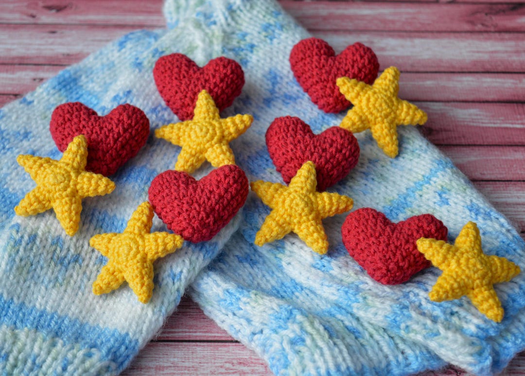 Stars and Hearts,crochet Star and Heart,color Sorting Toys,montessori ...