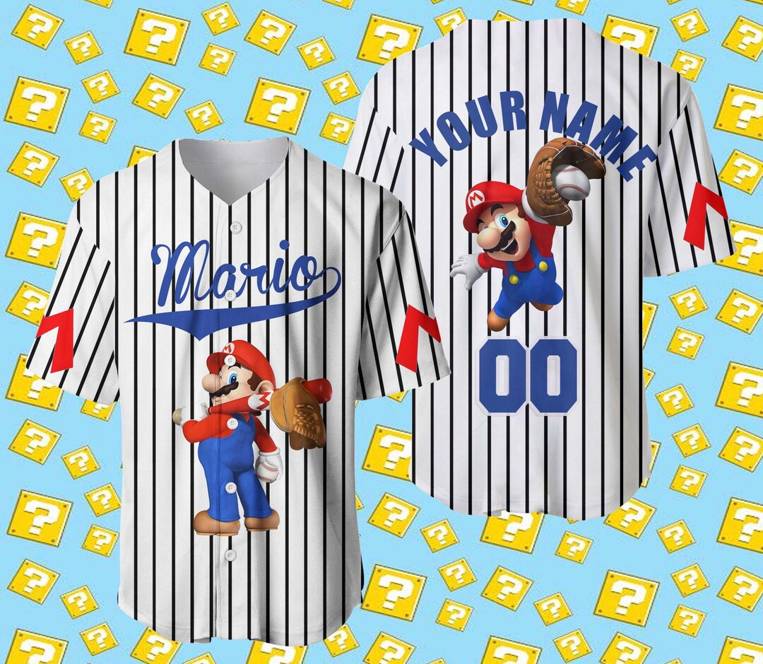 Personalized Super Mario Jersey, Super Mario Bros Jersey, Mario ...