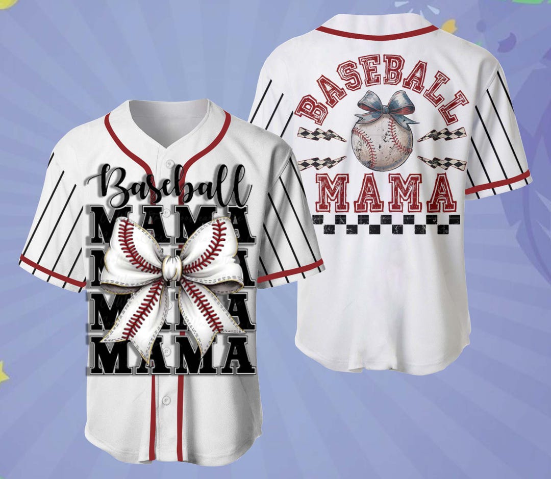Baseball Mama Jersey, Custom Pinstripe Baseball Mom Jersey, Baseball ...