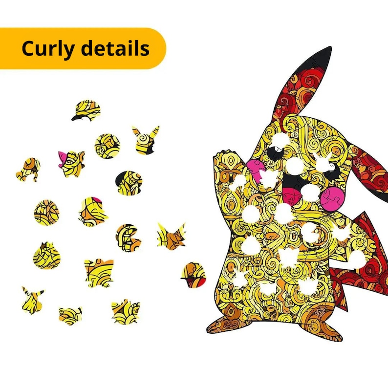 Pikachu Wooden Puzzles for Kids - Etsy