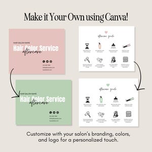 Hair Color Aftercare Cards Professional Haircare Guide Printable Care ...