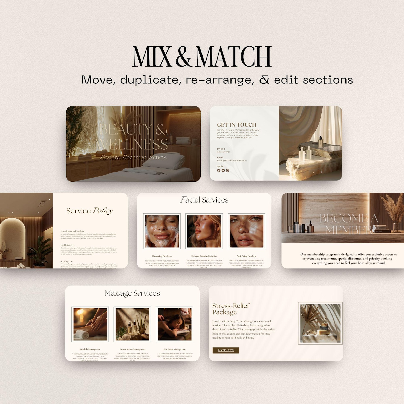 Luxurious Spa Canva Website Template Luxury Esthetician Booking Website ...