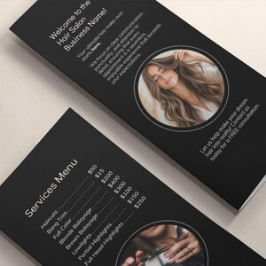 Editable Trifold Hair Brochure Template Printable Hairstylist Flyer ...
