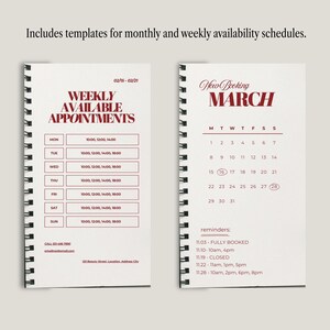 Available Appointments Template Calendar, Weekly and Monthly ...