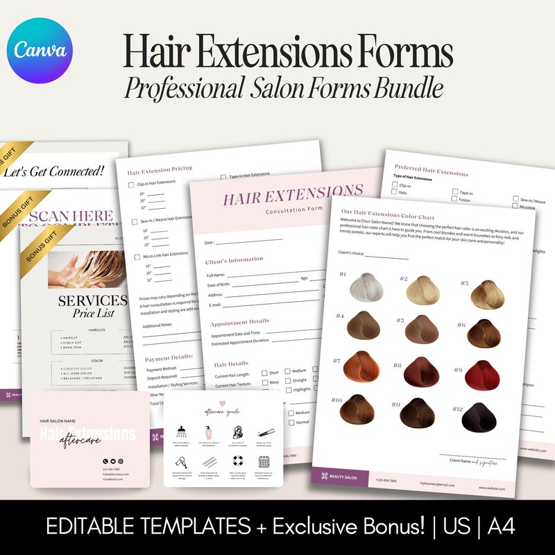 Hair Salon Forms - Etsy