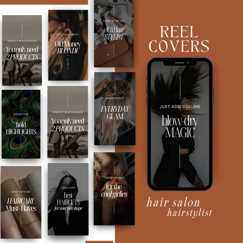 Reel Cover and Story Cover Templates, Hair Instagram Reels Cover, Reel ...