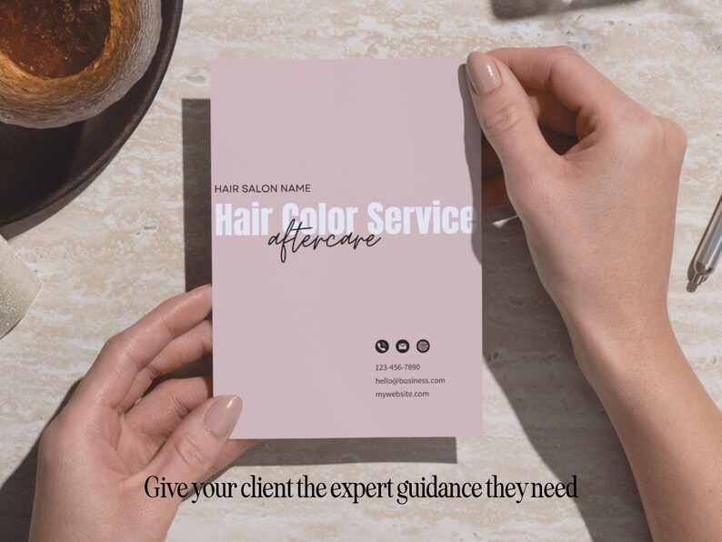 Hair Color Aftercare Cards Professional Haircare Guide Printable Care ...