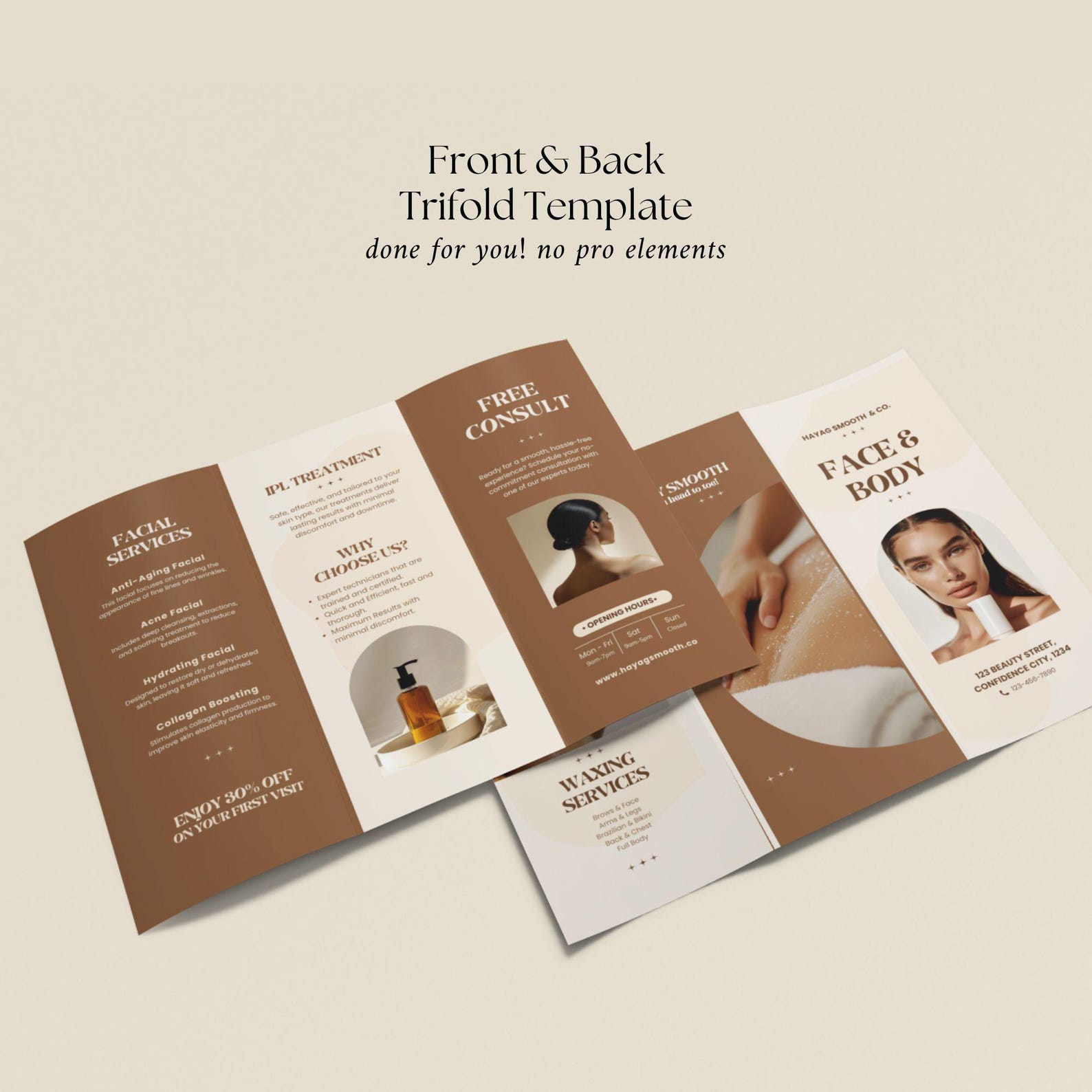 Luxury Esthetician Trifold Brochure, Medspa Skincare Beauty Brochure ...