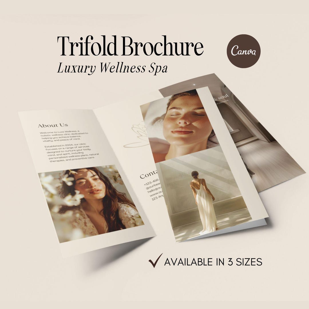 Luxury Wellness Spa Trifold Brochure, Spa Brochure, Business Price List ...