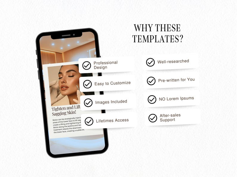 Botox and Lip Filler Post Templates Medspa Instagram Template Bundle ...