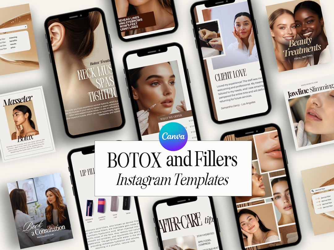 Botox Instagram Posts and Lip Filler Templates Esthetician Posting ...