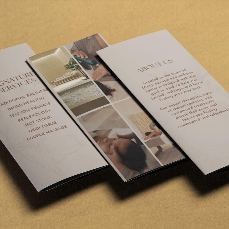 Massage Therapist Brochure Template, Massage Flyer Trifold Bifold ...