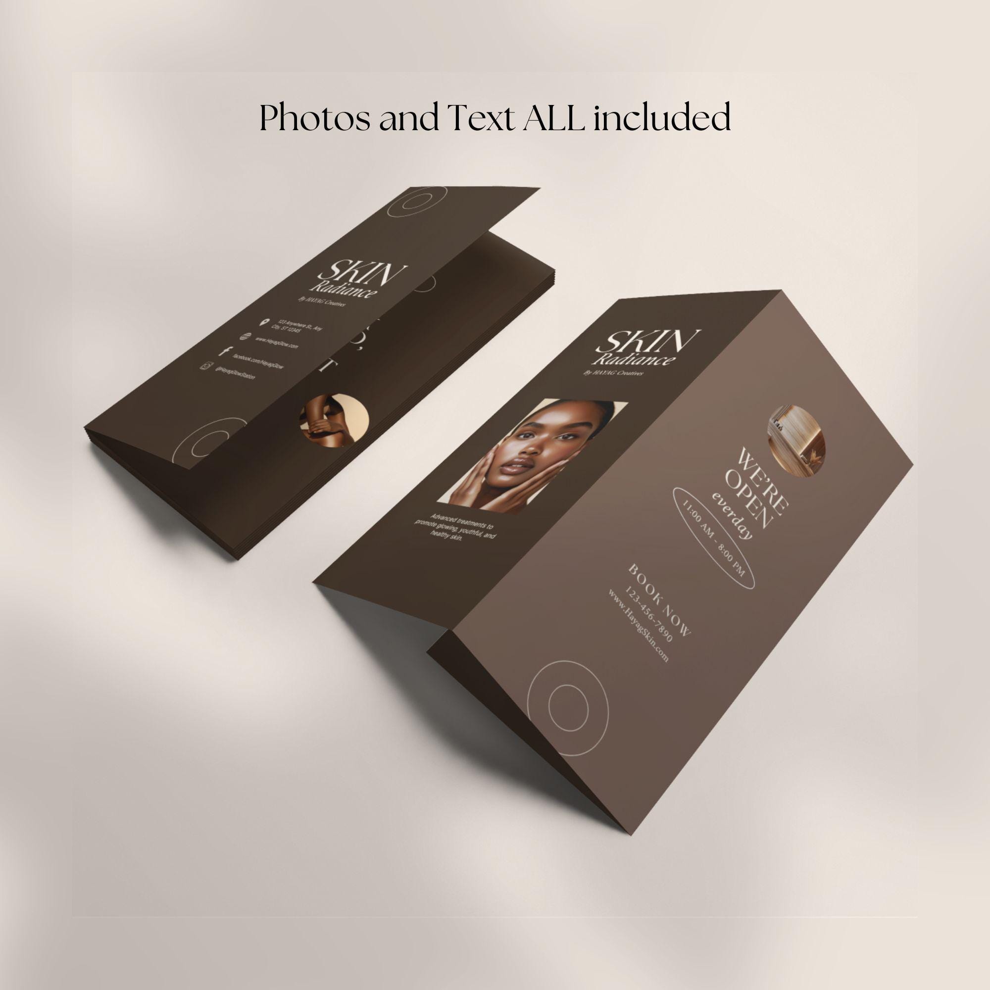Beauty Skincare Trifold Brochure, Esthetician Trifold Brochure Template ...