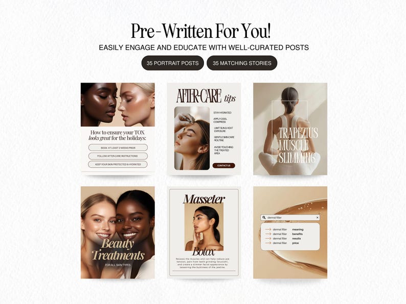 Botox and Lip Filler Post Templates Medspa Instagram Template Bundle ...