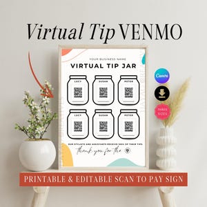 Venmo Payment Sign, Tip Sign, Scan to Pay Sign, Venmo QR Code Sign ...