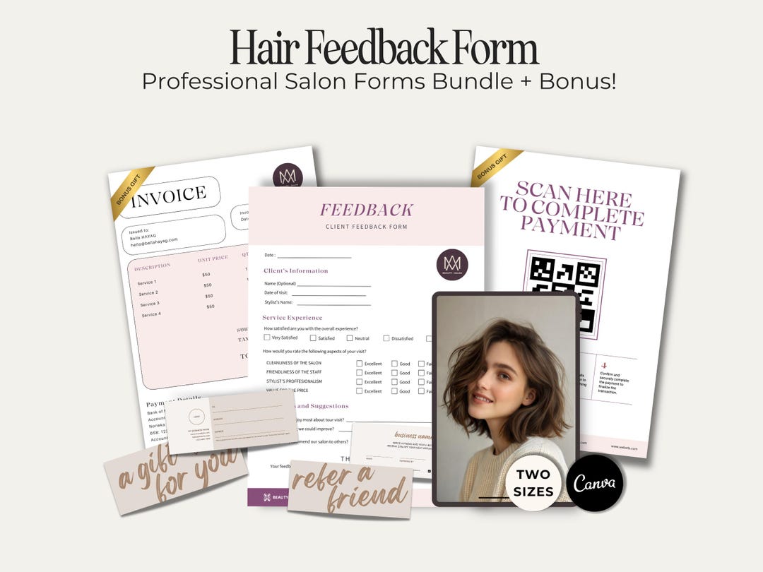 Hair Client Feedback Form Editable Hairstylist Customer Feedback Form ...