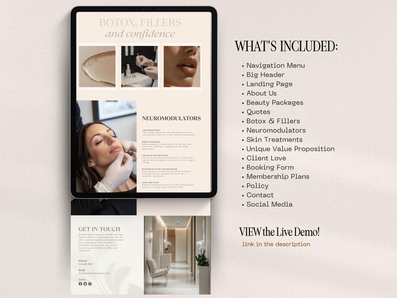 Luxurious Medical Spa Website Template Aesthetic Services Editable ...