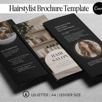 Hair Salon Trifold Brochure Template: Canva Editable (digital Download ...