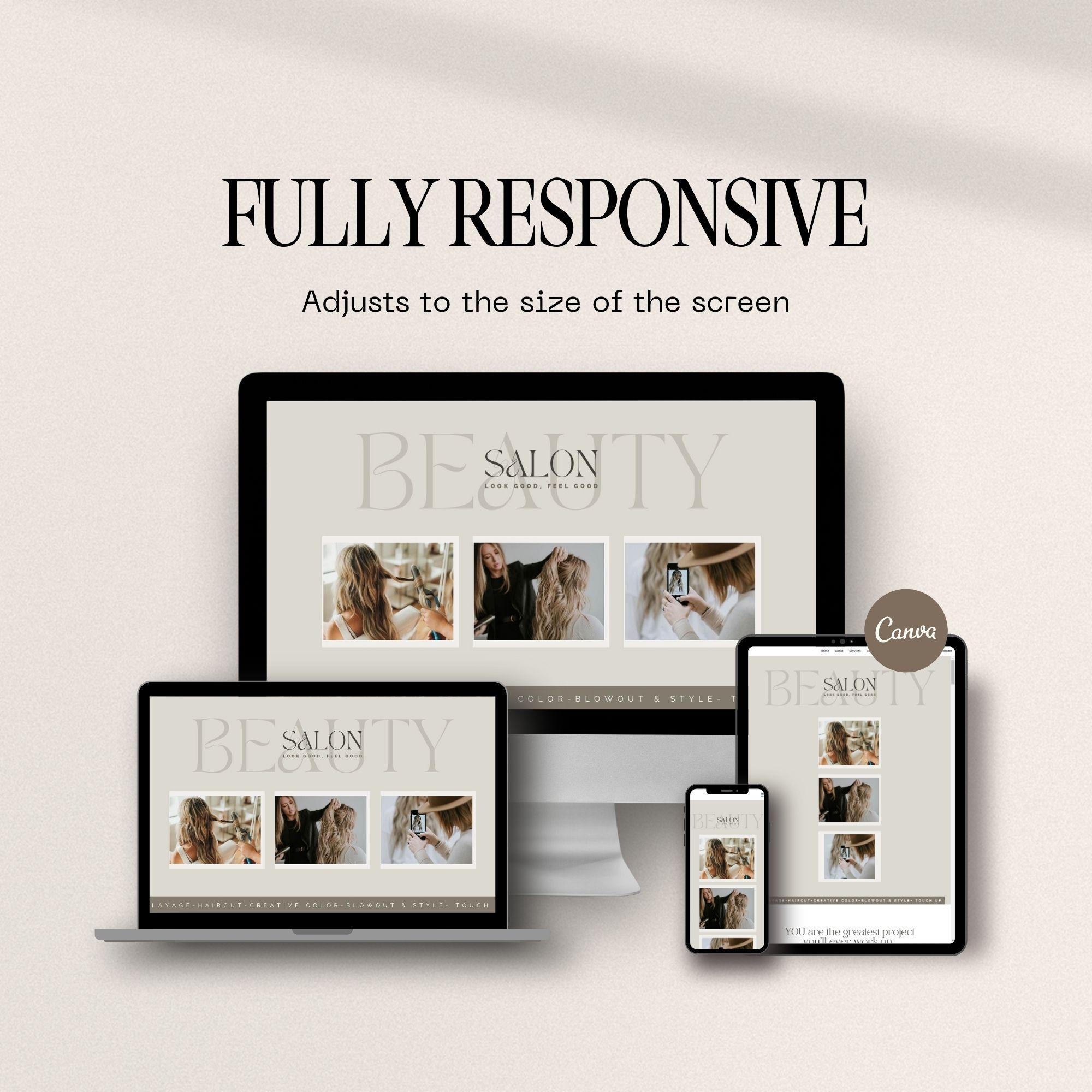 Hair Website Template, Booking Template Hairstylist, Beauty Salon ...