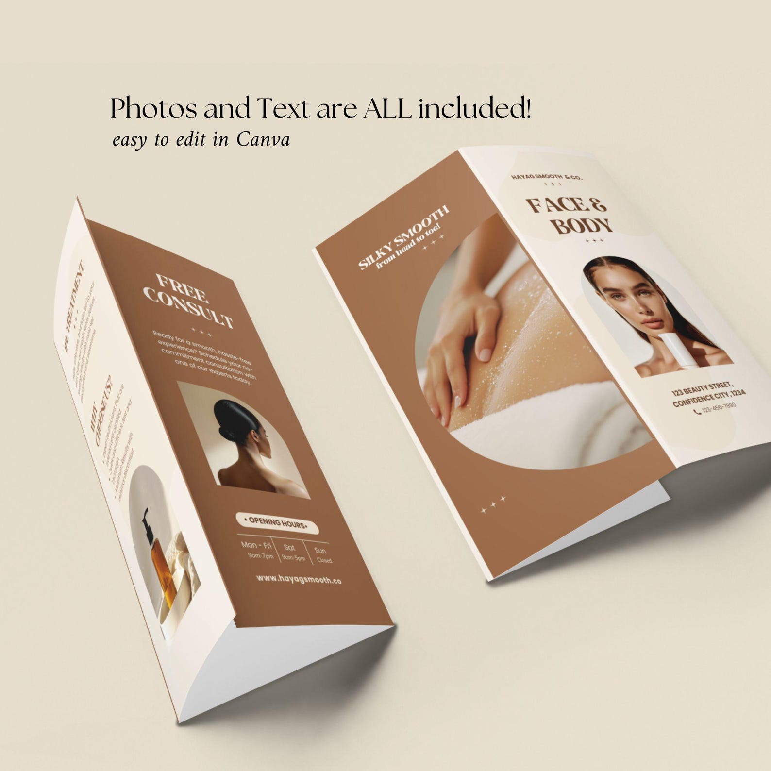 Luxury Esthetician Trifold Brochure, Medspa Skincare Beauty Brochure ...