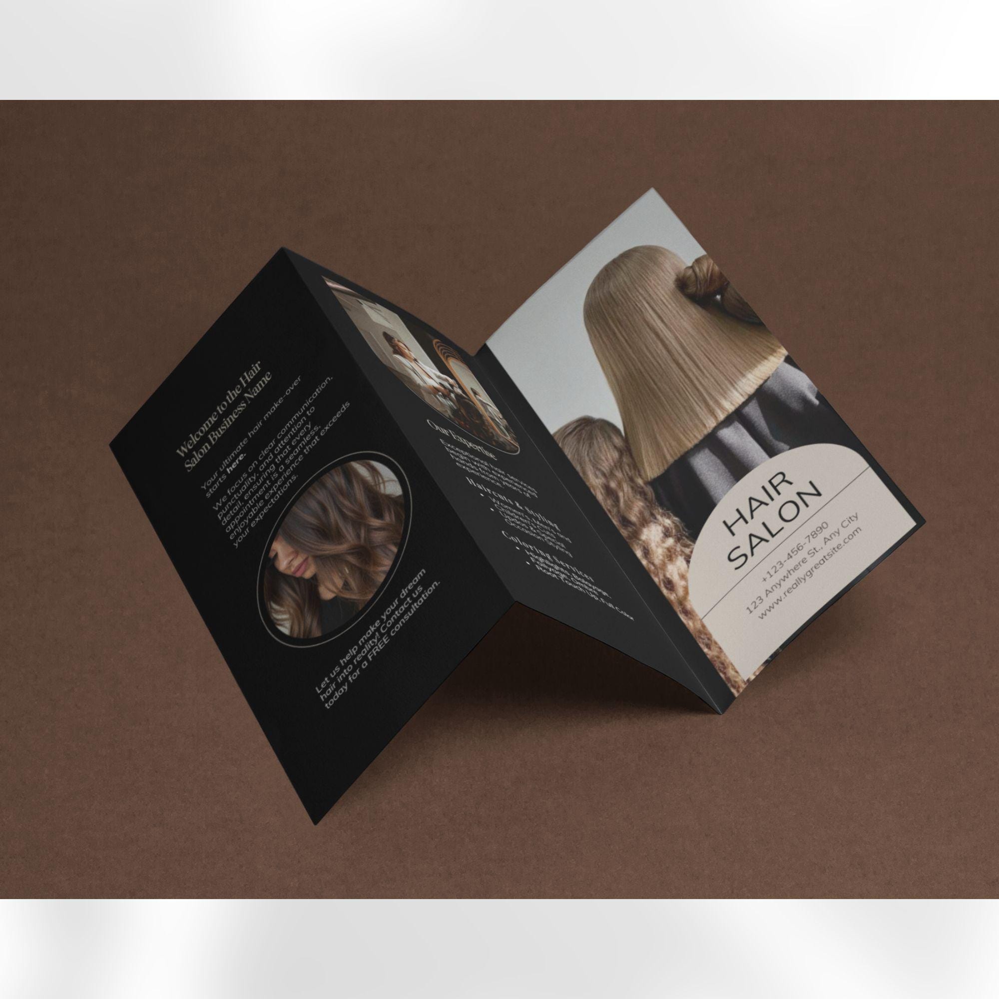 Hair Trifold Brochure Template, Hair Stylist Trifold Brochure ...