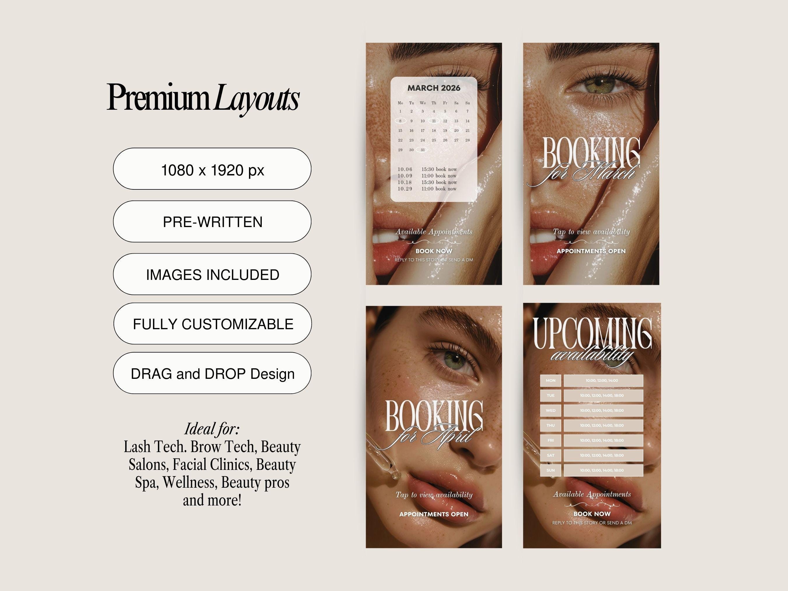 Med Spa Appointment Calendar Template Esthetician Booking Availability ...