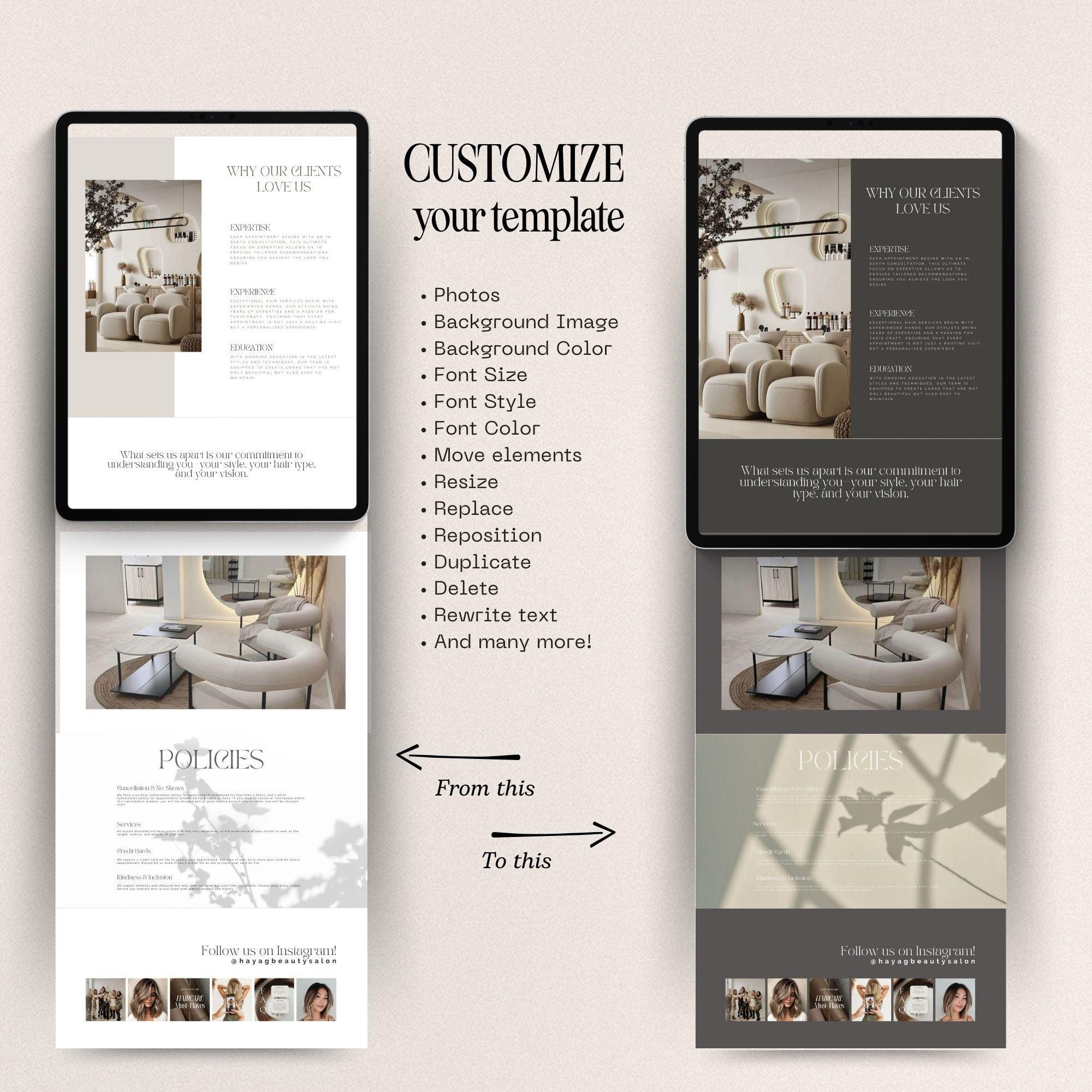 Hair Website Template, Booking Template Hairstylist, Beauty Salon ...