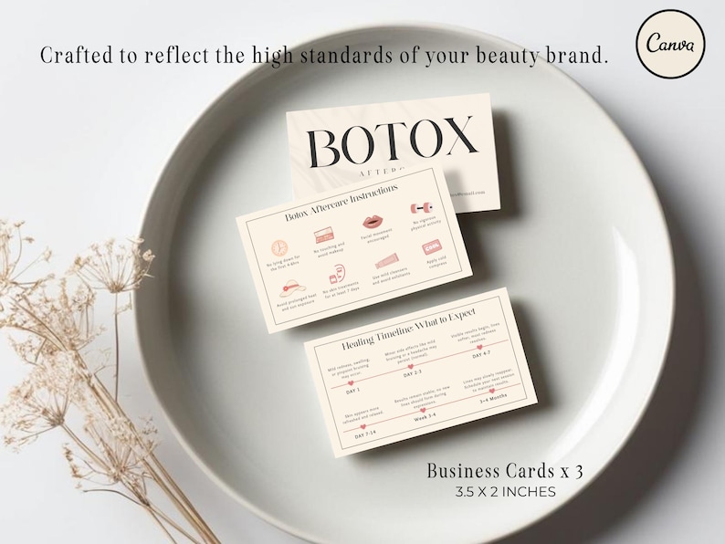 Botox Aftercare Card Template Printable Care Card Botox Filler Care ...