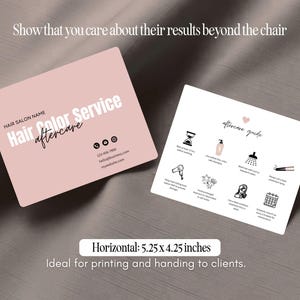 Hair Color Aftercare Cards Professional Haircare Guide Printable Care ...