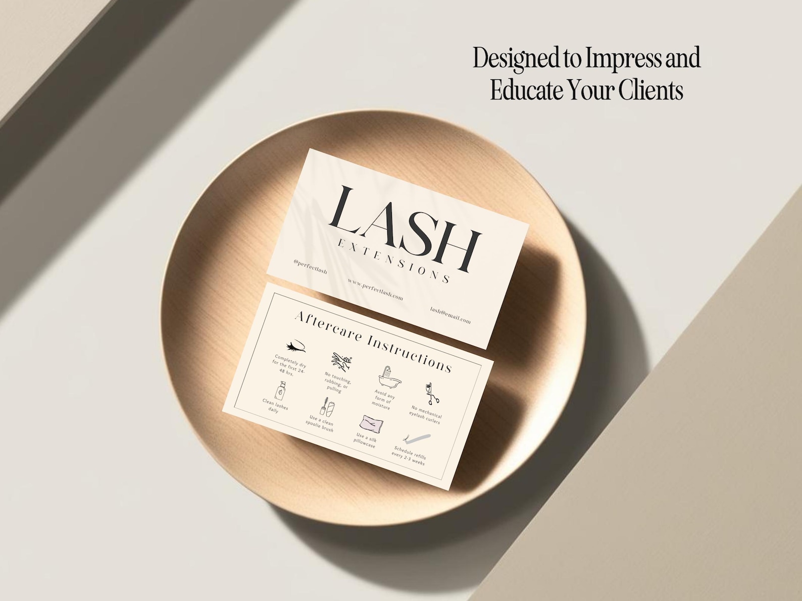 Editable Lash Aftercare Guide Eyelash Extensions Care Card Lashes ...