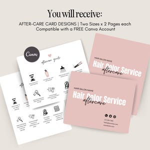 Hair Color Aftercare Cards Professional Haircare Guide Printable Care ...