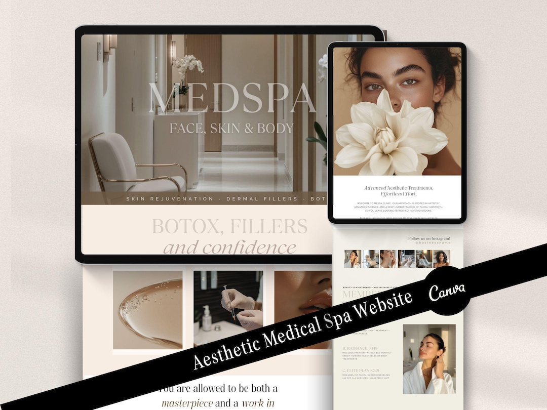 Luxurious Medical Spa Website Template Aesthetic Services Editable ...