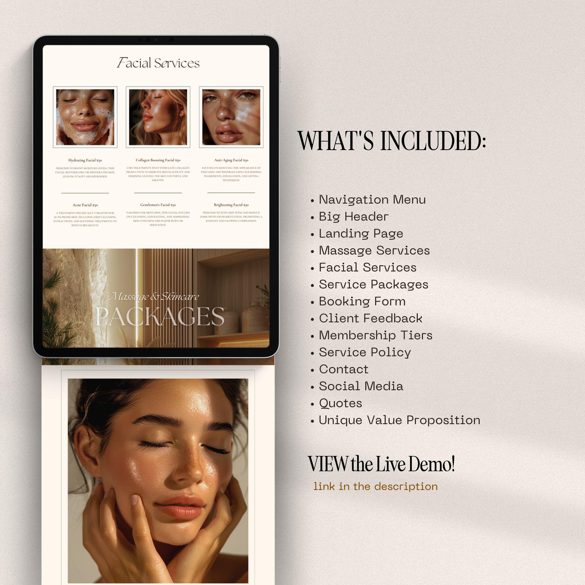 Luxurious Spa Canva Website Template Luxury Esthetician Booking Website ...