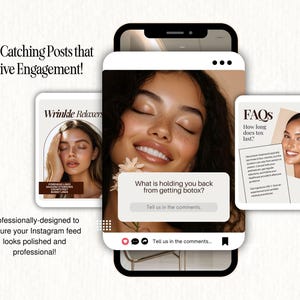 Botox Instagram Posts and Lip Filler Templates Esthetician Posting ...