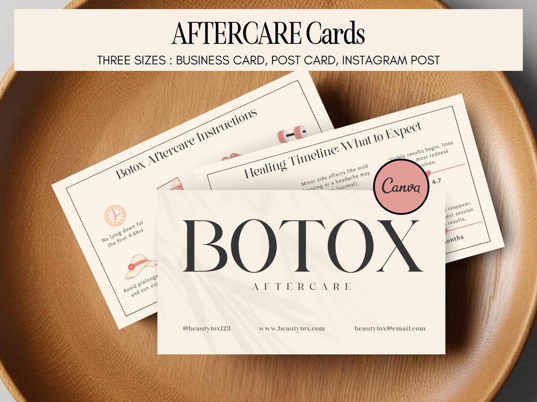 Botox Aftercare Card Template Printable Care Card Botox Filler Care ...