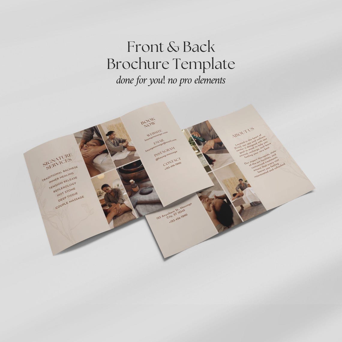 Massage Therapist Brochure Template, Massage Flyer Trifold Bifold ...